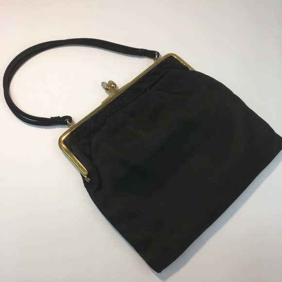 Vintage | Bags | Vintage Koret Black Satin Purse Handbag | Poshmark